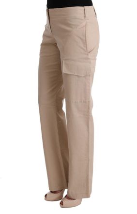 Ermanno Scervino Womens Beige Cotton Wool Regular Fit Pants