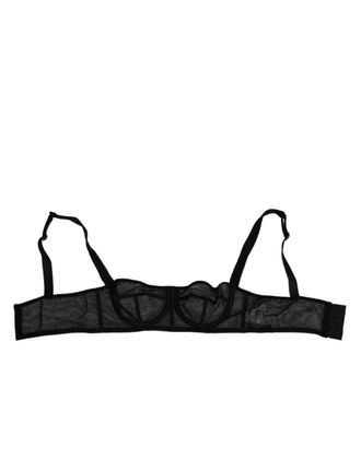 Dolce & Gabbana Womens Black Floral Underwired Balconette Bra Underwear Co+21+pa Clothing