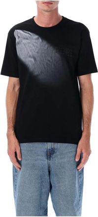 Maison Margiela Homme, Tops, Noir, Taille: M Distressed Effect Graphic T-Shirt