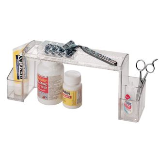 InterDesign iDesign Med+ Hochbau Tabletten Organizer, Sortierkasten aus Kunststoff mit Griffen, durchsichtig