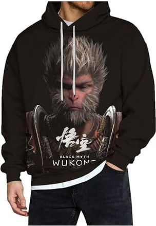 Generic Black Myth Wukong Sweat Homme Sweats à Capuche Sweatshirts Sweat-Shirt à Manches Longues (S-2XL)