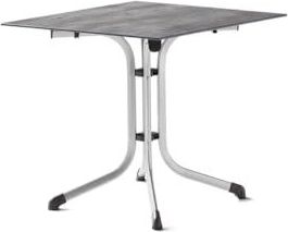 Sieger Boulevard Platte. Klapptisch, Polytec-Dekorplatte und Stahlrohr-Gestell, Graphit/Beton hell, 80 x 80cm, 5130-21 KT