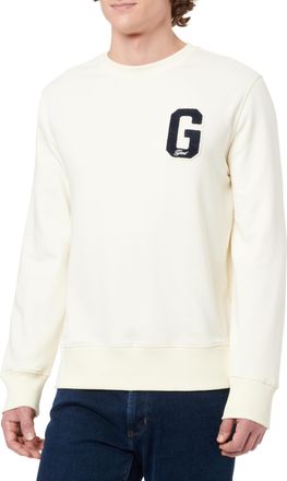 GANT Herren G Badge Sweat C-Neck Sweatshirt, Cream, 3XL