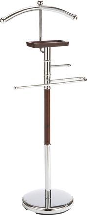 axentia 282181 Stummer Diener Godiva aus Holz & Chrom 110 cm hoch - Herrendiener verchromt - Luxus-Kleiderbutler edel, robust & platzsparend für Damen & Herre