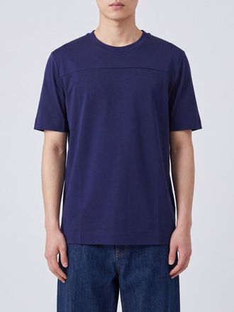 Thom Krom T-shirt &agrave; col rond et manches courtes en viscose avec logo contrastant
