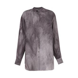 Cortana Lilafarbenes Seidenhemd - - Blouses & Shirts - Damen - Grau - L