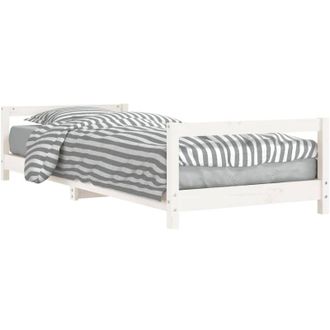 vidaXL Cadre de lit pour enfants blanc 90x190 cm bois de pin massif Vidaxl