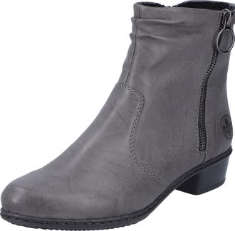 Rieker Stiefelette RIEKER, Damen, Gr. 37, grau, Lederimitat, Schuhe Stiefelette, mit praktischem Innen-Reißverschluss, Topseller