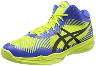 Asics Asics Homme Volley Elite FF MT Chaussures de Volleyball, Multicolore (Energy Green/Directoire Blue/Black 7743), 44.5 EU