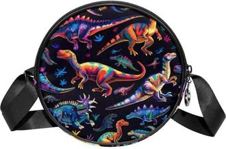 Generic Sac &agrave; bandouli&egrave;re rond pour femme, petit sac &agrave; bandouli&egrave;re color&eacute; avec fermeture &eacute;clair, bretelles r&eacute;glables, sac &agrave; main rond d&eacute;contract&eacute; pour femmes 