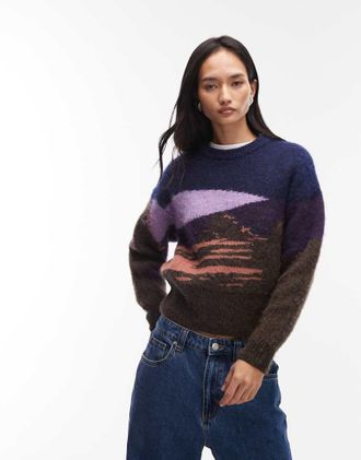 Lacoste Mehrfarbiger Pullover in Lila