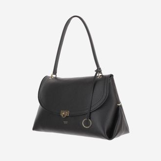 Ferragamo Womens Shoulder Bag Leather Black-Dark Brown Brown-Brown Black/dark Brown/brown