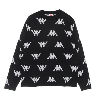 Kappa Klassischer Herren Rundhalspullover Schwarz/Wei&szlig; - - Knitwear - Herren - Schwarzk - XL