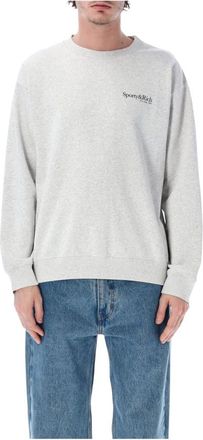 Sporty & Rich Homme, Sweatshirts et sweats &agrave; capuche, Gris, Taille: XL Run Club Crewneck