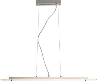 Globo Lighting Pendellampe Pendelleuchte H&auml;ngelampe H&auml;ngeleuchte Esszimmerlampe Esstischlampe, Glas satiniert silber, 1x LED 24W 1280Lm warmwei&szlig;, LxBxH 70x7x120cm