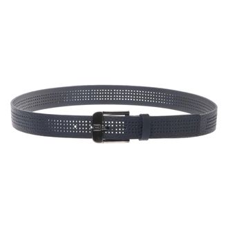 Baldinini Homme, Accessoires, Bleu, Taille: 110 CM Perforated Tumbled Leather Belt