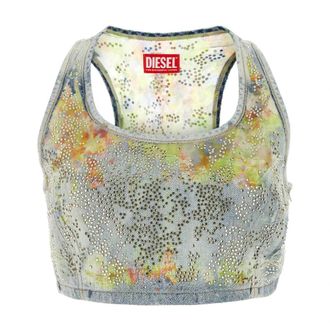Diesel Verzierter Denim De-Detop-Fse Crop-Top - - Tops - Damen - Mehrfarbig - S