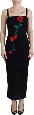 Dolce & Gabbana Rosenbesticktes Midikleid