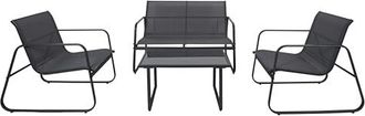 The Home Deco Factory HDO0107, Gartenmöbel-Set Modell Samoa, 4 Räume, Außenbereich, 1 Sofa + 2 Sessel + 1 Couchtisch, UV-Textil- und Epoxidbehandlung, 112 x 75 x 76 cm, Sit