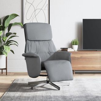 vidaXL Fauteuil inclinable avec repose-pieds gris clair tissu Vidaxl