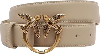 Pinko Pinko, Femme, Accessoires, Beige, Taille: XS Love Birds Leather Belt 3cm
