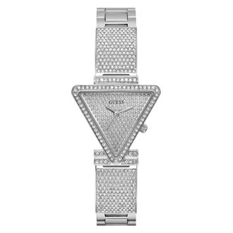 Guess Femme, Accessoires, Gris, Taille: ONE Size Crystal Triangle Analog Watch