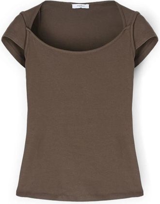 Motivi Femme, Tops, Brun, Taille: 42 FR T-shirt Col Bateau