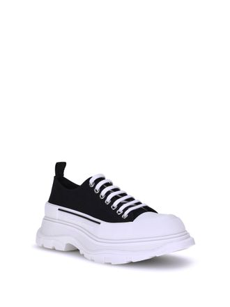 Alexander McQueen Mens Tread Slick Sneakers Black-White Upper: Canvas; Sole: Rubber Black/white