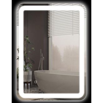 HOMCOM Homcom - Badspiegel mit Beleuchtung 50 x 70 cm led Spiegel mit 3 Lichtfarben Wandspiegel mit Touchschalter, Memory-Funktion Lichtspiegel Beschlagfrei