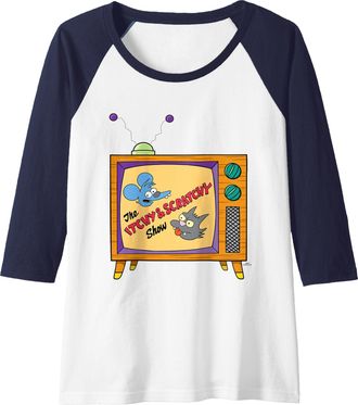 The Simpsons The Itchy & Scratchy Show Logo Raglan