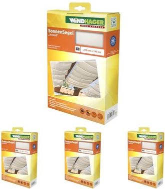 WINDHAGER Sonnensegel 270x140cm Uni-weiß (Packung mit 4)