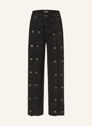 Rotate Rotate Wide Leg Jeans schwarz