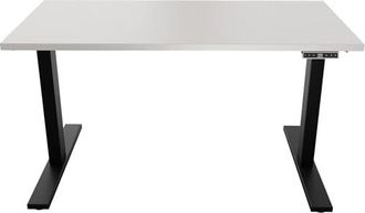 Bisley Höhenverstellbarer Schreibtisch E-WonderTech, EWT251408333007, Platte 007 lichtgrau, Gestell 333 schwarz H 630-1280 x B 1400 x T 800