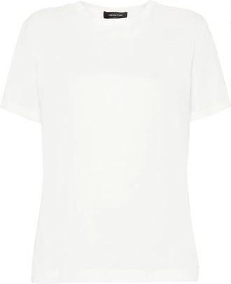 Fabiana Filippi Femme, Tops, Blanc, Taille: 40 FR T-shirt &agrave; Manches Courtes et Col Rond