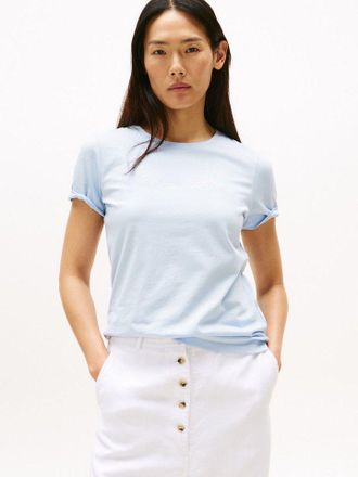 Tommy Hilfiger Kurzarmshirt SCRIPT REG C-NK SS T-SHIRT Baumwolle