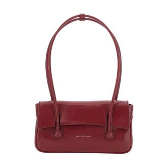 Marge Sherwood Sac bandouli&egrave;re &agrave; rabat en cuir lisse - Femme - Sacs - Rouge - Taille: ONE Size