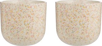 Butlers Blumentopf Spot 2er-Set Steingut Creme &Oslash; 20cm | &Uuml;bertopf f&uuml;r Kr&auml;uter & Pflanzen, Pflanzentopf f&uuml;r innen, Blumen&uuml;bertopf f&uuml;r Balkon | Dekoration Fenste