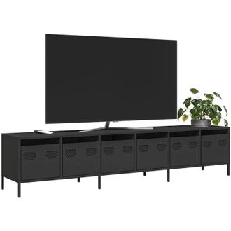 vidaXL Vidaxl - TV-Schrank Schwarz 202x39x43,5 cm Kaltgewalzter Stahl