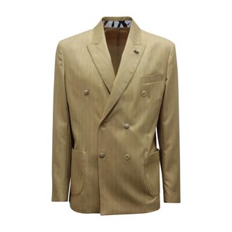 Bob Suit401 Zweireiher Anzug mit Nadelstreifen - - Jackets - Herren - Gelb - XL