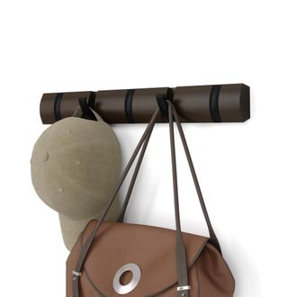 Umbra Flip 5 Garderobenhaken - Moderne, Schlichte und Platzsparende Garderobenleiste mit 5 Beweglichen Haken f&uuml;r Jacken, M&auml;ntel, Schals, Handtaschen und Meh