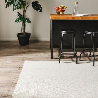 benuta Basic Tapis Ext&eacute;rieur & Int&eacute;rieur Iowa - Cr&egrave;me 80x150 cm - Look Jute Boho - R&eacute;sistant UV - pour Balcon, terrasse, Jardin, Cuisine, Salon - Durable, Ro