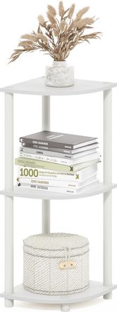 Furinno Turn-N-Tube 3-stufiges Eckregal-Mehrzweckregal, Wei&szlig;/Wei&szlig;