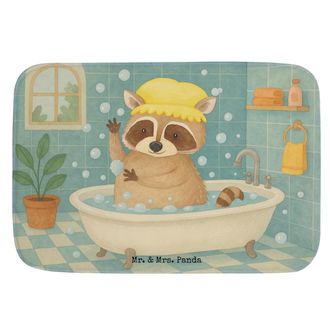 Mr. & Mrs. Panda duschmatte Waschb&auml;r Design - Geschenk, fu&szlig;matte Bad, Badematte, Waschen, Lustige Spr&uuml;che, Badezimmer Matte, Tagtr&auml;umen, Seifenblasen, Badezimmerteppic