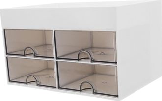 Pretyzoom Multifunktionale Box mit F&auml;chern Stabiler Kunststoff Aufbewahrungskasten f&uuml;r B&uuml;robedarf Transparenter Schreibtisch Organizer zur Effizienten Stifte Ak