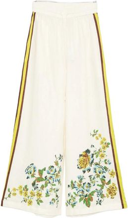 Alemais Phyllis Floral-print Striped Palazzo Pants