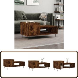 vidaXL Vidaxl - Couchtisch R&auml;uchereiche 100x50x45 cm Holzwerkstoff - Couchtisch - Wohnzimmerstil - Holzm&ouml;bel - Holzwerkstoff M&ouml;bel - Sideboard