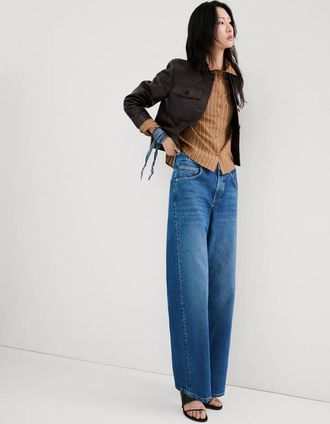 Mango Chemise ray&eacute;e avec d&eacute;tail strass marron - Femme - XS - MANGO