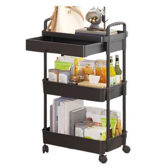 Generico Aufbewahrungswagen mit 3 Ebenen mit R&auml;dern - Rollwagen Organizer mit Rollen f&uuml;r einfachen Zugang, Schubladen-Design f&uuml;r Ordnung | K&uuml;chenwagen, L&ouml;sung 