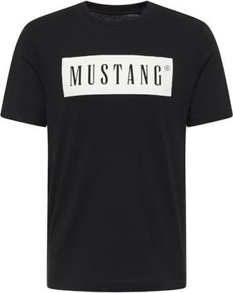 Mustang Jeans T-Shirt Austin en Coton pour Homme - Coupe Droite - Tailles S à 3XL - Blanc et Noir, Black 4142., XXL