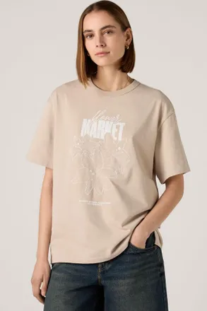 Levi's T Shirt Graphique Tabor - Femme - Gris / Flower Market Chateau Gray - XL